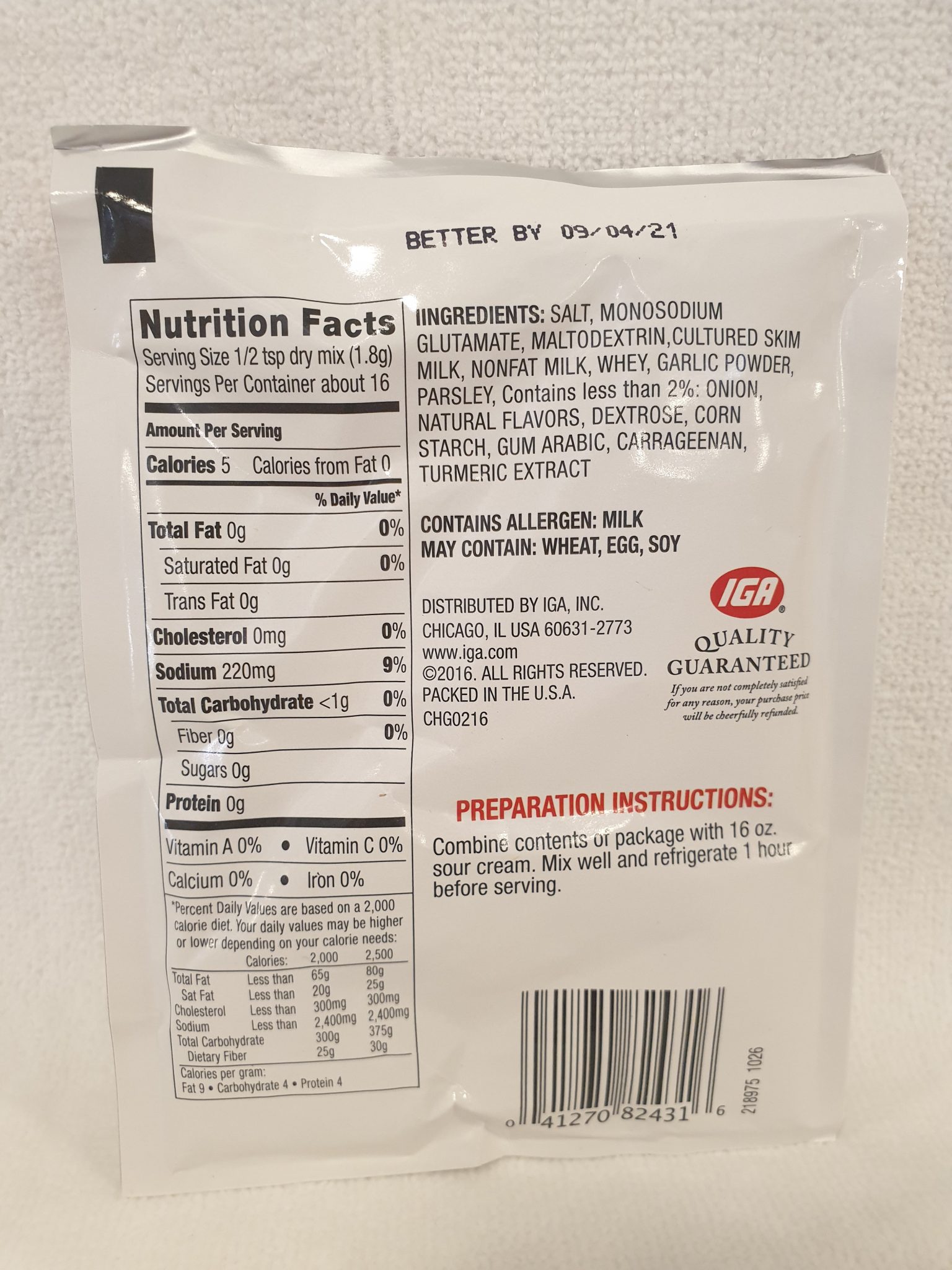 IGA Aderezo Ranch para Vegetales - Global Trading S.A.